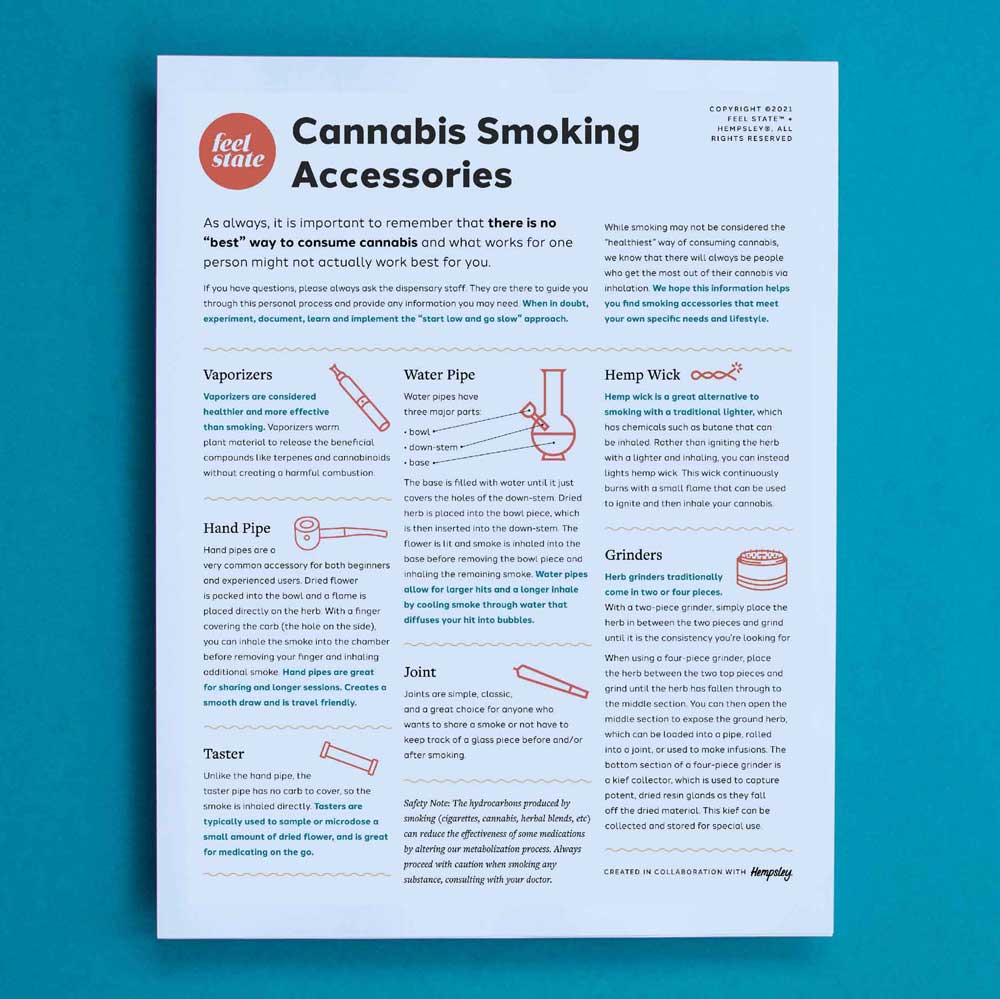 Download: Smoking Tools Handout • Feel State | Cannabis Dispensary